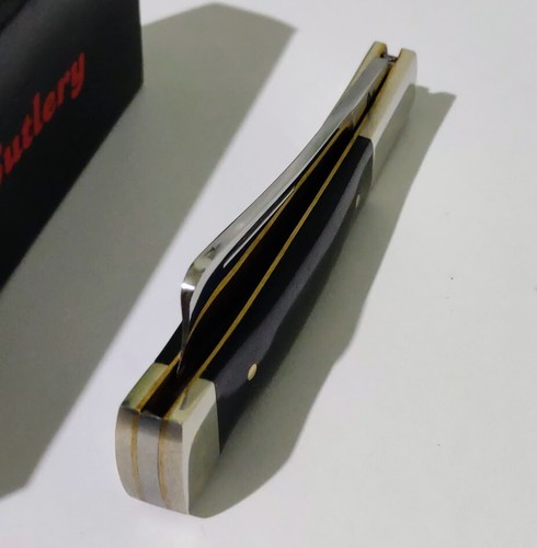 BUFFALO BLACK RAZOR LOCKBACK HUNTING POCKET KNIFE W/ ROSTFREI GERMAN ...