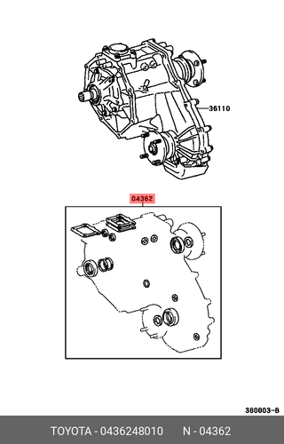 Genuine OE transfer box repair kit, 0436248010 for TOYOTA 04362-48010 ...