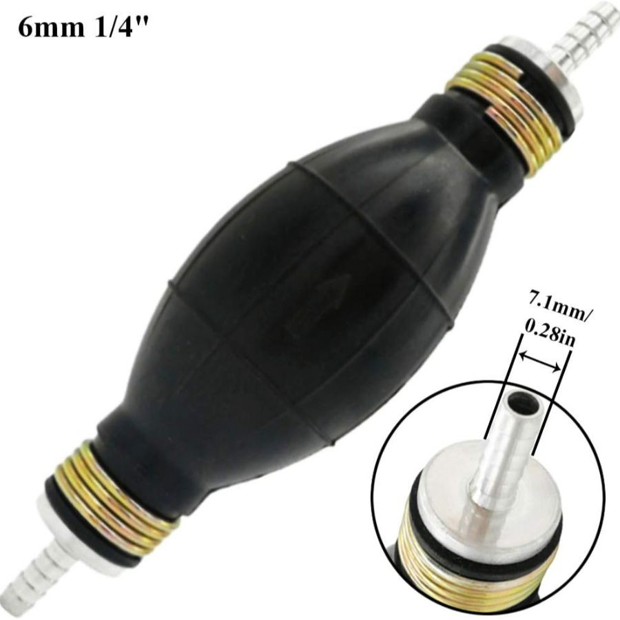 6mm 1/4" Rubber Fuel Transfer Vacuum Fuel Line Hand Primer Pump Bulb ...