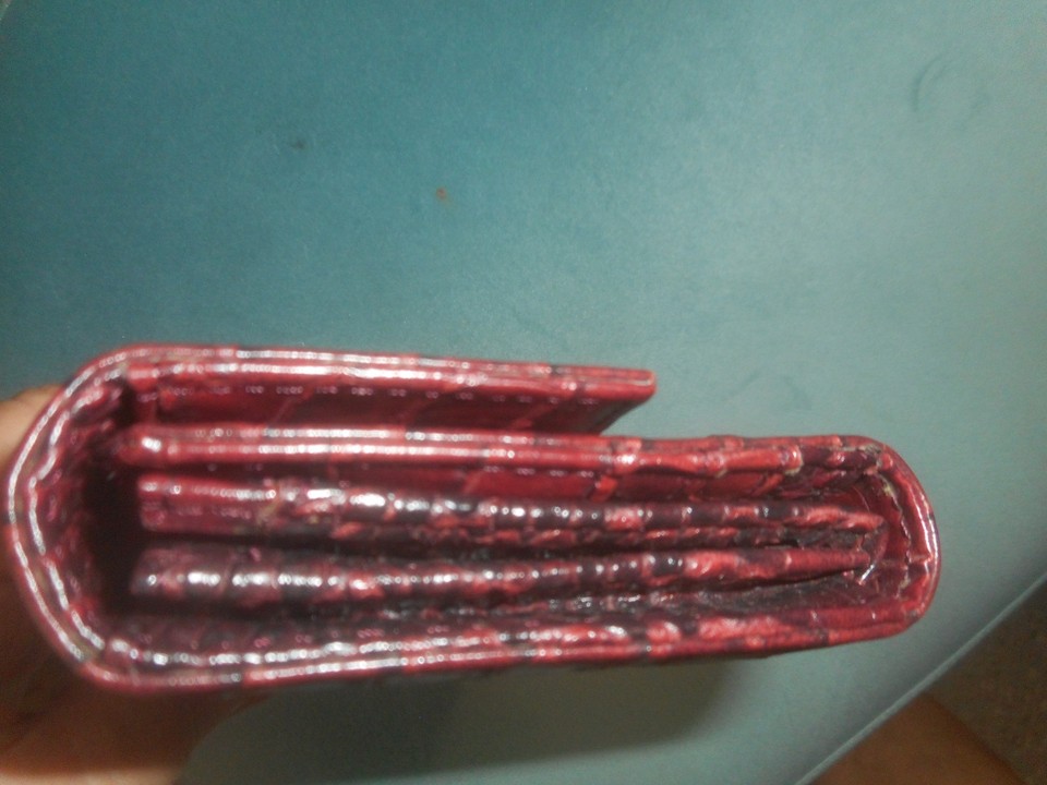 STAUER CROCODILE EMBOSSED LEATHER WALLET BURGUNDY / BROWN CLUTCH | eBay