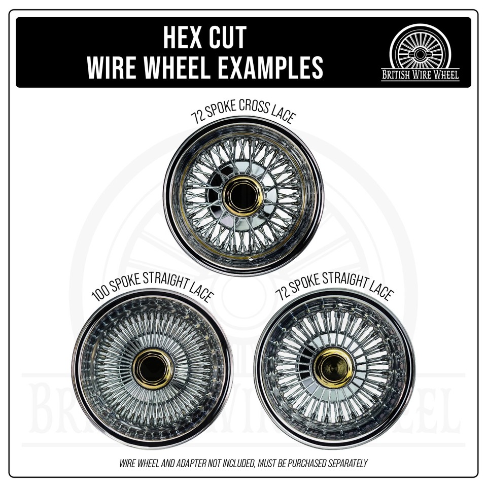 British Wire Wheel Gold & White Wheel Chips with Gold KO Spinner Caps ...
