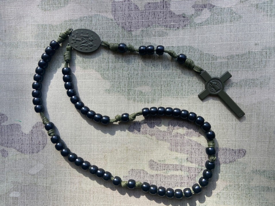 "Bellátor" Military Rosary - 2" OD St Benedict Crucifix & Miraculous ...