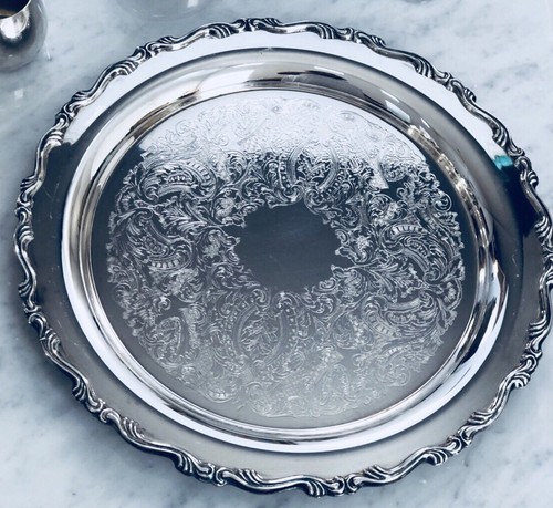 OL Oneida Silver Platter With The Two Lions Mark 15” | eBay