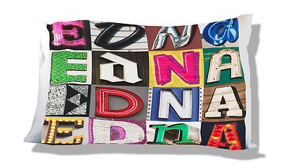 EDNA Personalized Pillowcase featuring photos of sign letters | eBay