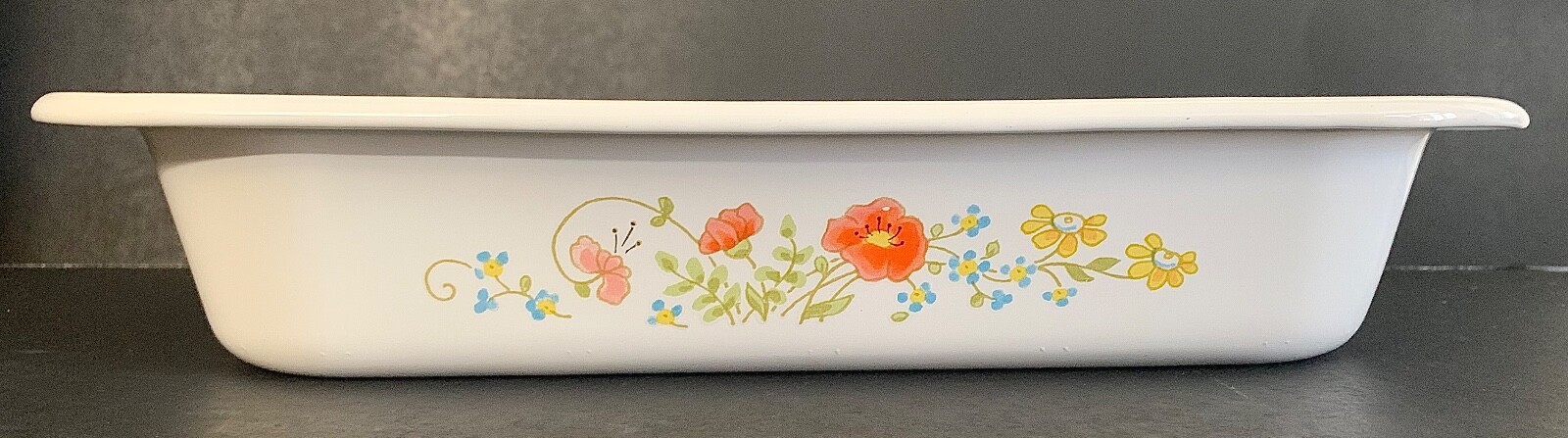 Vintage Corningware WILDFLOWER Open Roaster Casserole Baking Dish 14” X 11” | eBay
