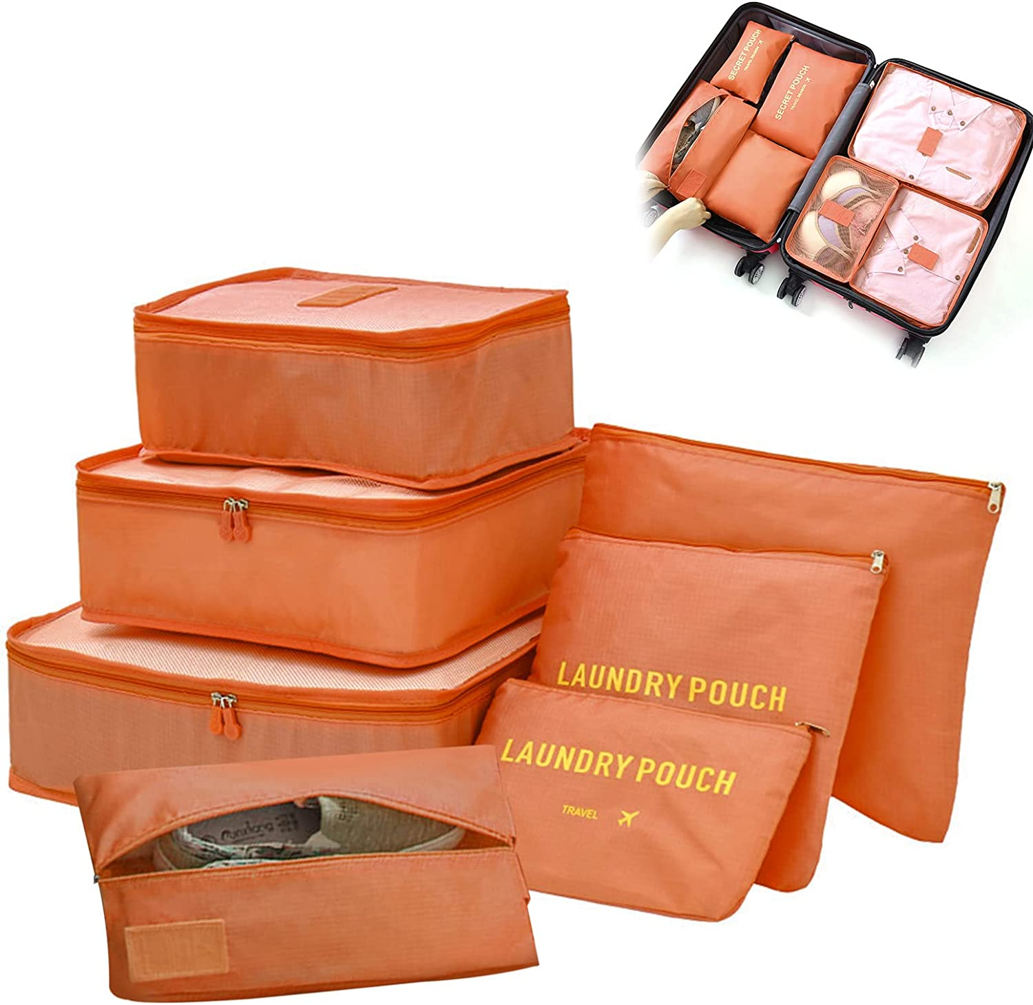 Packing Cubes for Suitcase, 7 Pcs Packing Organiser Travel Luggage ...