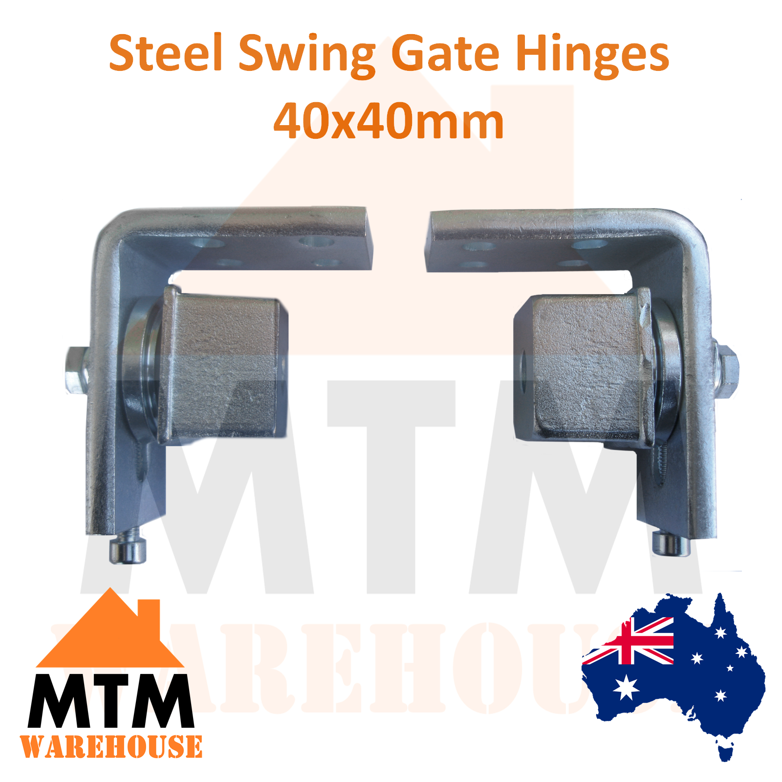 Steel Swing Gate Hinge Punch In 40x40 Ball Bearing Adjustable Brackets ...