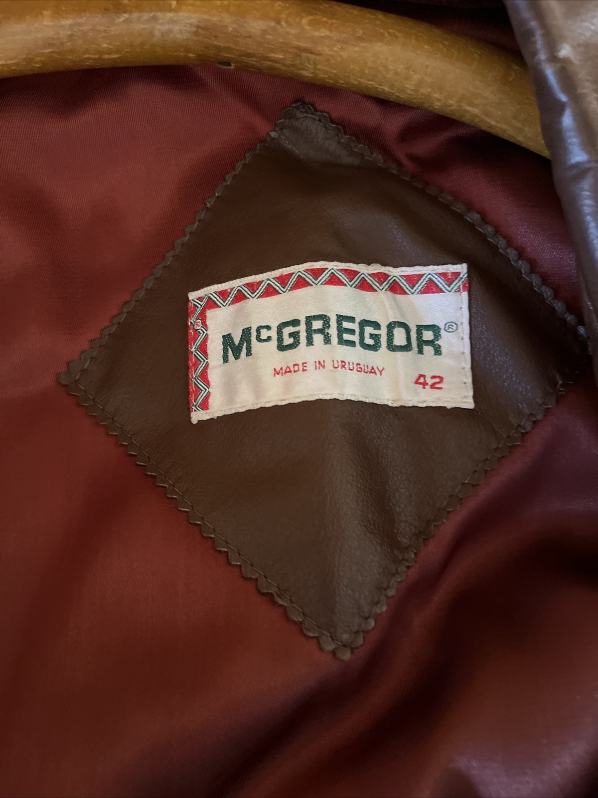 Vintage McGregor Brown Leather Jacket Size 42 Made in… - Gem
