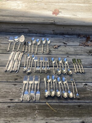Oneida MICHELANGELO Stainless Heirloom CUBE Glossy Silverware Flatware ...