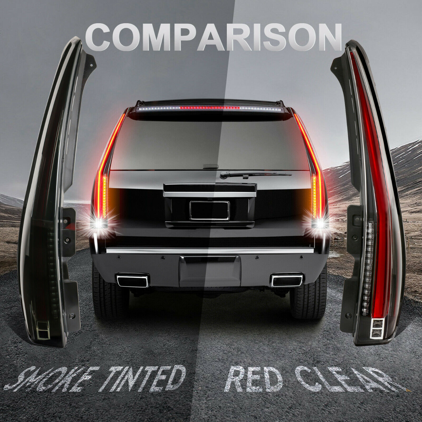 Pair Smoked Tinted LED Tail Lights For 07-14 Chevy Tahoe Suburban 1500 ...