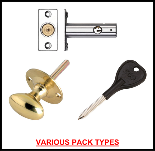 60mm Door Security Rack Bolt Lock, Star Key & Thumb Turn Mortice Knob ...