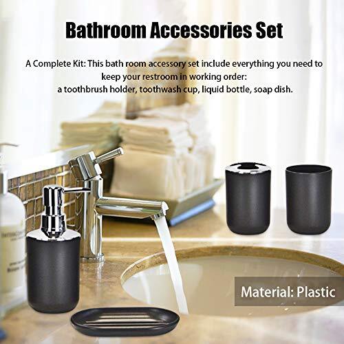 Plastic Bathroom Accessory Set 4 Pieces Collection Bathroom Accessories ...