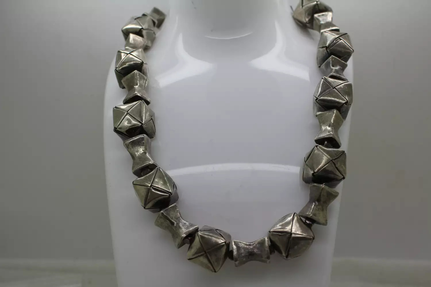 RARE DESIGNER .925 S.S. MODERNIST CUBIC BALL BEADED n… - Gem