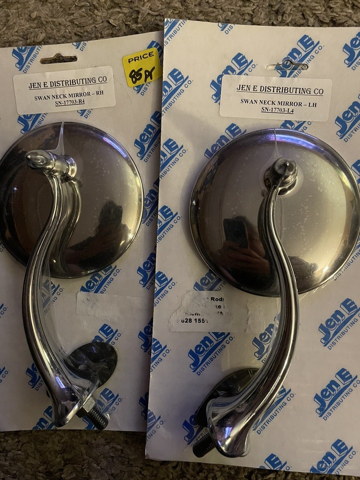 Set Of 2 Swan Neck Mirrors Custom Car Street Rod Hot Rod NEW | eBay