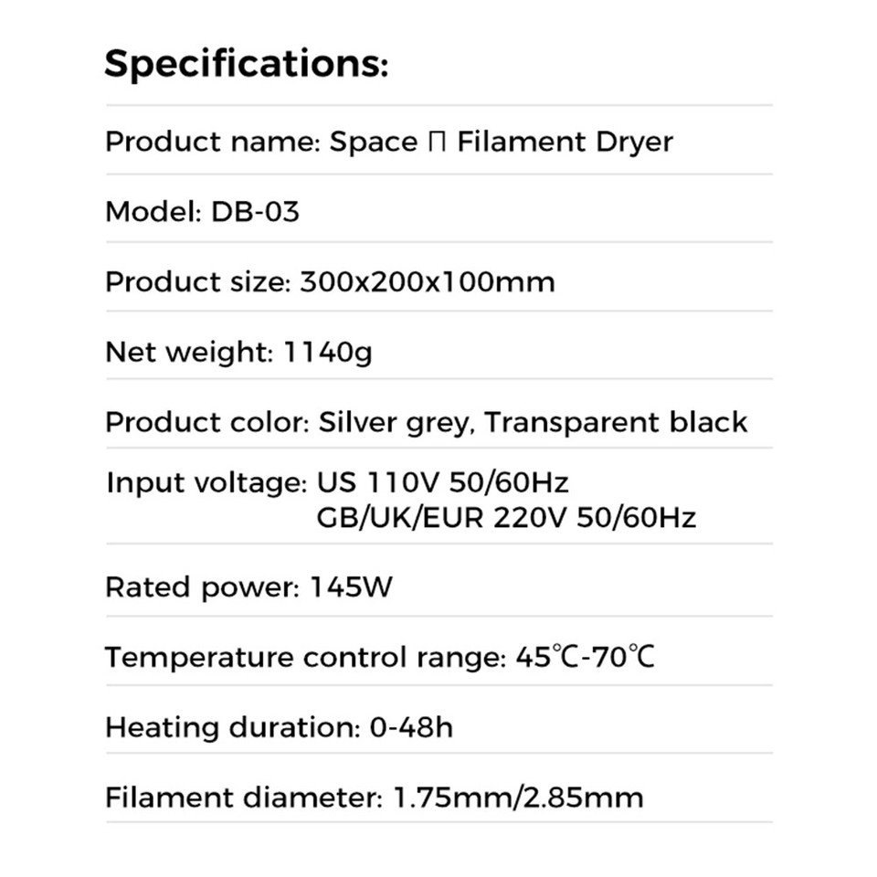 Creality 3D Printer Filament Dryer 360° Surround Heating Spool Holder ...