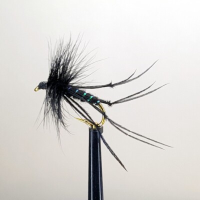 3 x BLACK HOPPER With BLACK LEGS DRY FLIES Sizes 10,12,14,16 Available ...