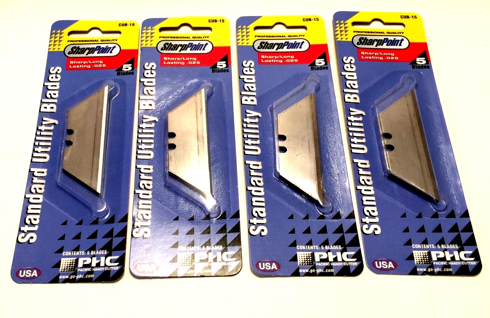 PHC SHARP POINT 8 PACKS OF 5 STANDARD UTILITY BLADES (TOTAL 40 BLADES ...