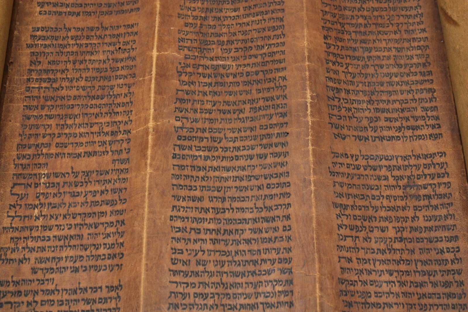 TORAH BIBLE VELLUM MANUSCRIPT COMPLETE Leviticus Scroll 400-500 YRS OLD ...