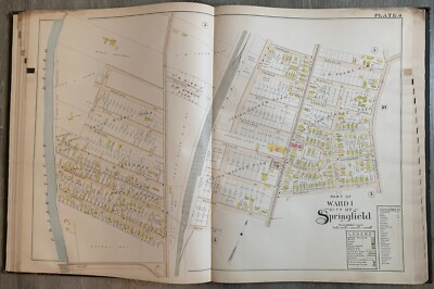 1899 SPRINGFIELD MA BRIGHTWOOD ARCH ST TO DOUGLAS ST & CHESTNUT-RIVER ...