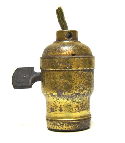 VINTAGE BRASS LEVITON FAT BOY PADDLE SWITCH LIGHT SOCKET | eBay