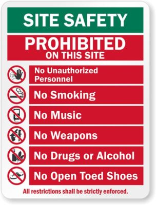 All Restrictions Shall Be Strictly Enforced Aluminum Weatherproof 8" x ...