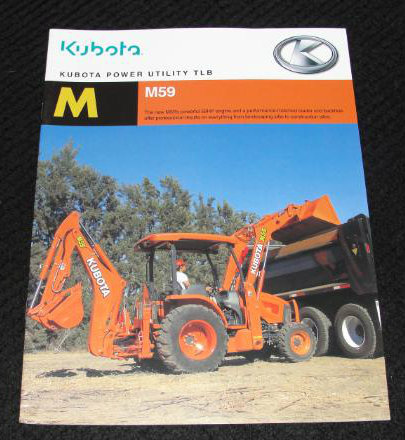 ORIGINAL KUBOTA M59 M 59 TRACTOR LOADER BACKHOE CATALOG BROCHURE VERY ...