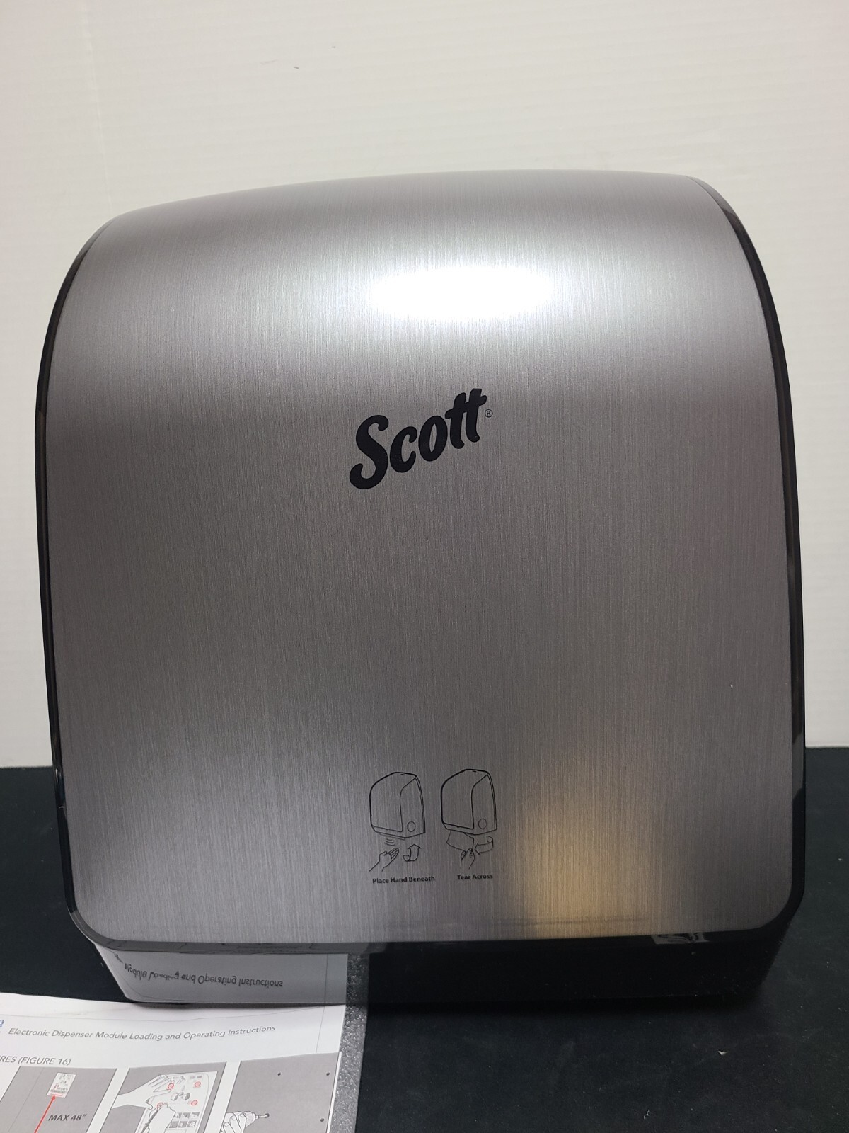 Scott Pro Electronic Hard Roll Towel Dispenser Brushed Silver 35609 for ...