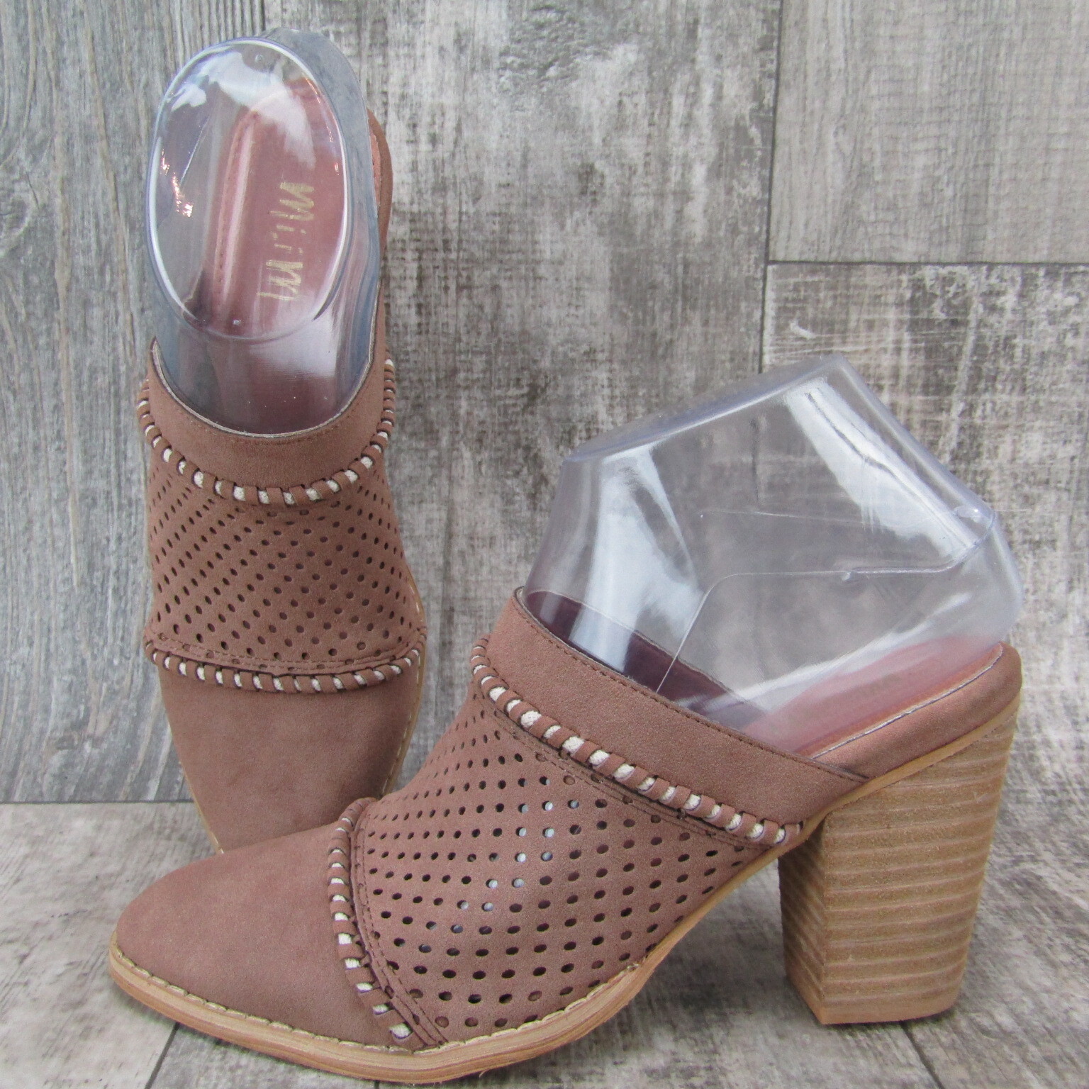 Mi,iM Western Heel Mule Shoe Sandal Pink Blush Size 6… - Gem
