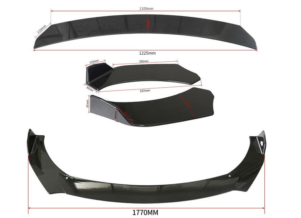 Bumper Spoiler Front Lip Front Spoiler for Porsche 924 Carbon Look ...