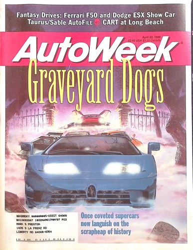 Autoweek Magazine April 22, 1996 Ferrari F50, Dodge ESX Show Car ...