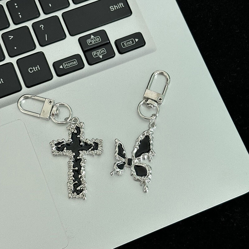 Irregular Cross Butterfly Keychain Cross Heart Lava Thorn Pendant Bag ...