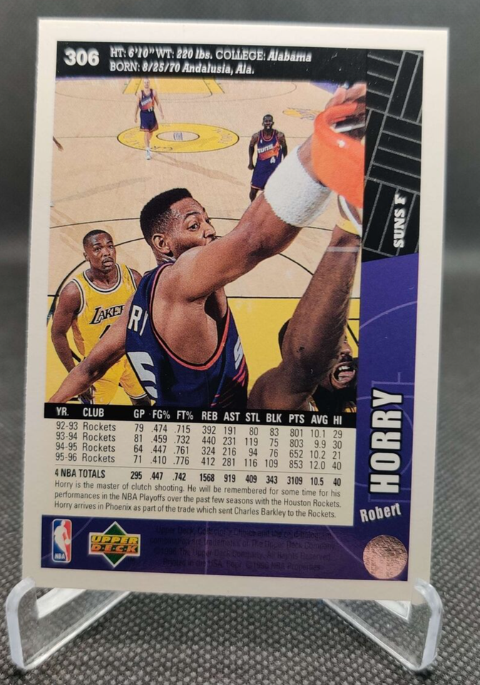 1996-97 Collector's Choice #306 Robert Horry Phoenix Suns Basketball ...