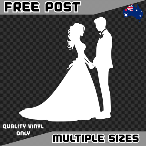 Bride And Groom Sticker Decal Vinyl Car Wedding Married Marriage ...
