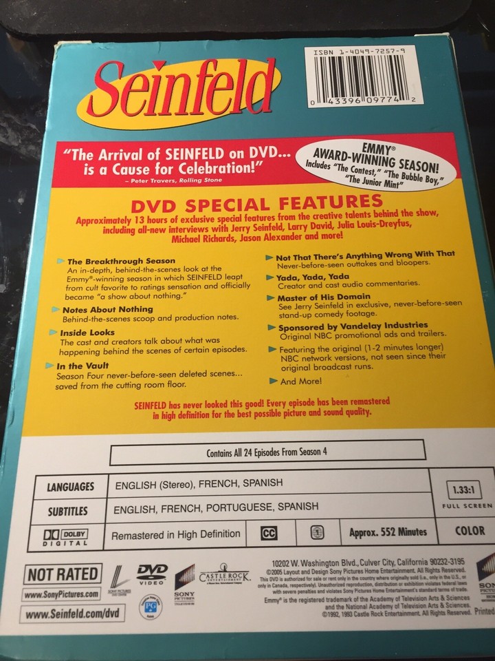 Seinfeld Season 4 DVDs Jerry Seinfeld | eBay