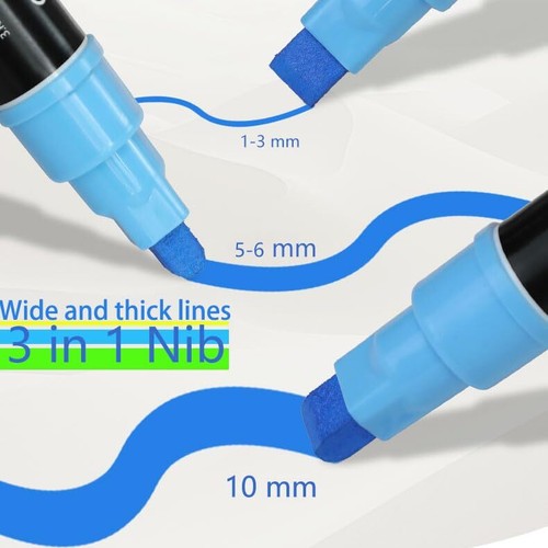 Jumbo Colors Graffiti Markers, Acrylic Paint Pens, 10mm Felt Tip Jumbo ...