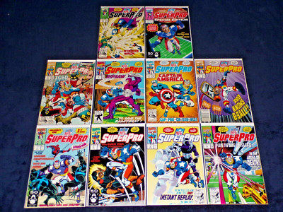 SUPERPRO 1 2 3 4 6 8 7 11 12 NFL SPECIAL EDITION 1991 LOT MARVEL COMICS ...