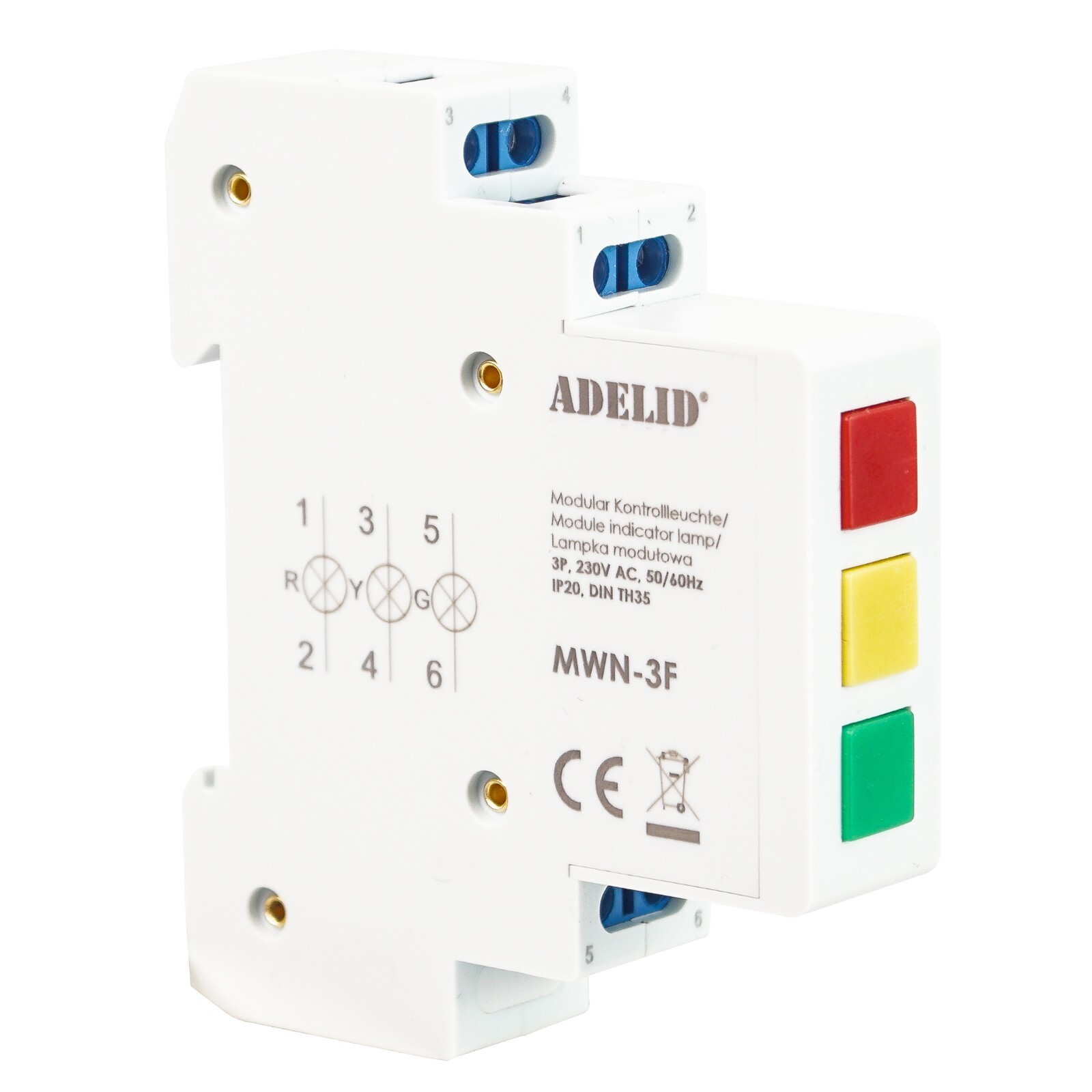 Leuchtmelder Signalleuchte Signallampe 1,3 Phasen Kontrol LED für DIN ...