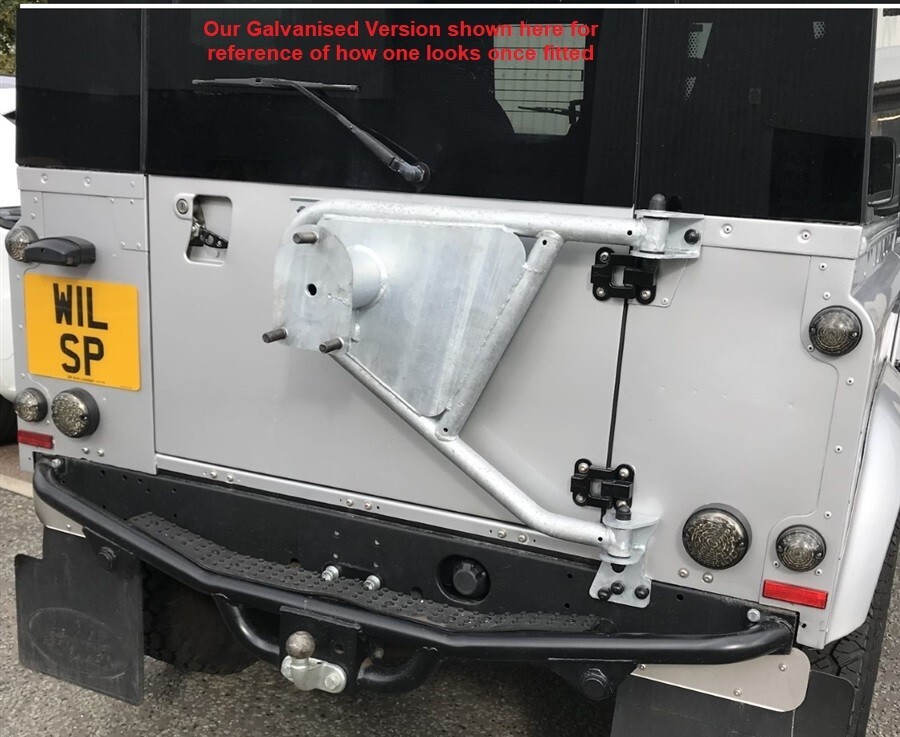 BLACK SWINGAWAY SPARE WHEEL CARRIER 83- 16 FOR LAND ROVER DEFENDER 90 ...