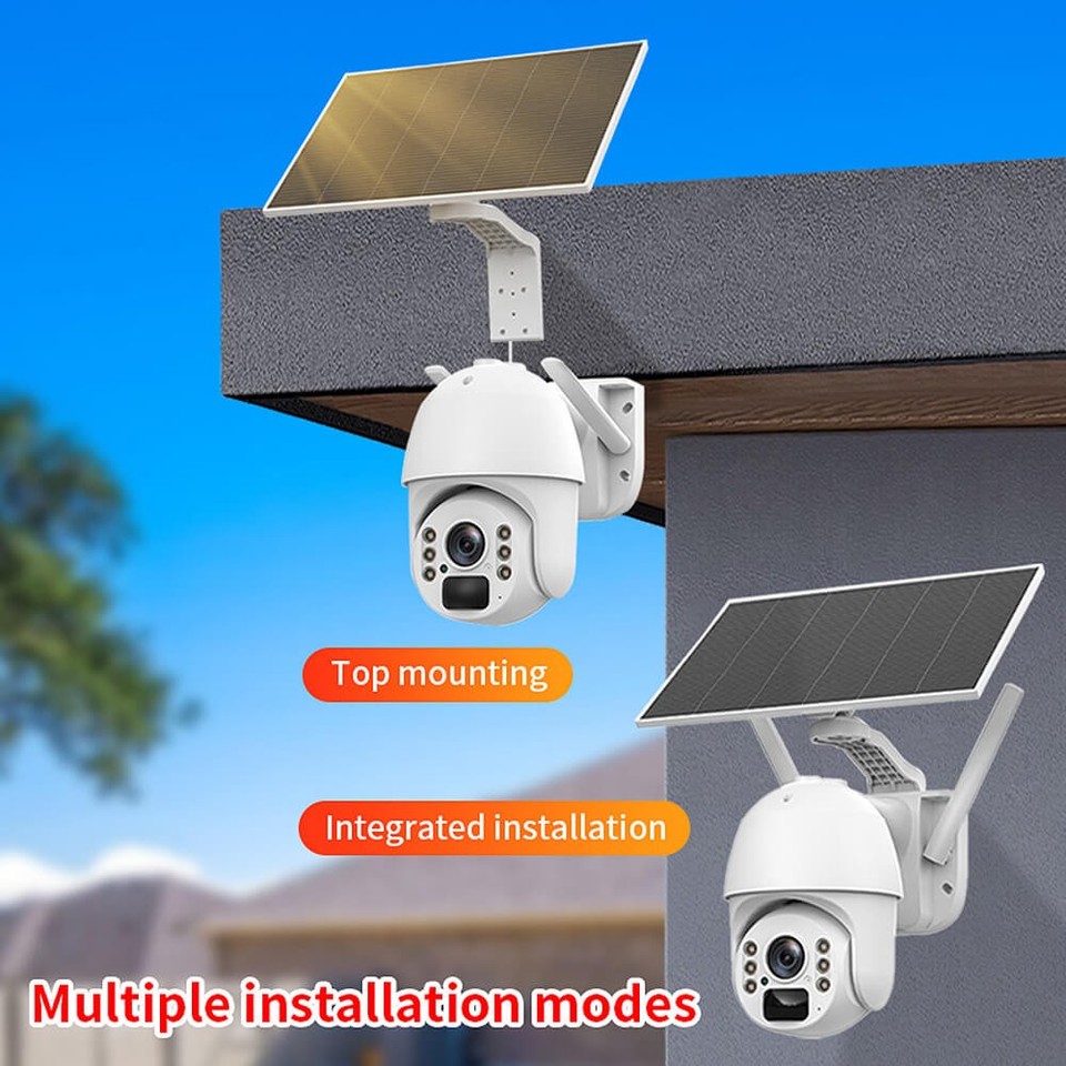 UBOX 4G Wireless Solar Security Camera PTZ Camera Full Color Night ...