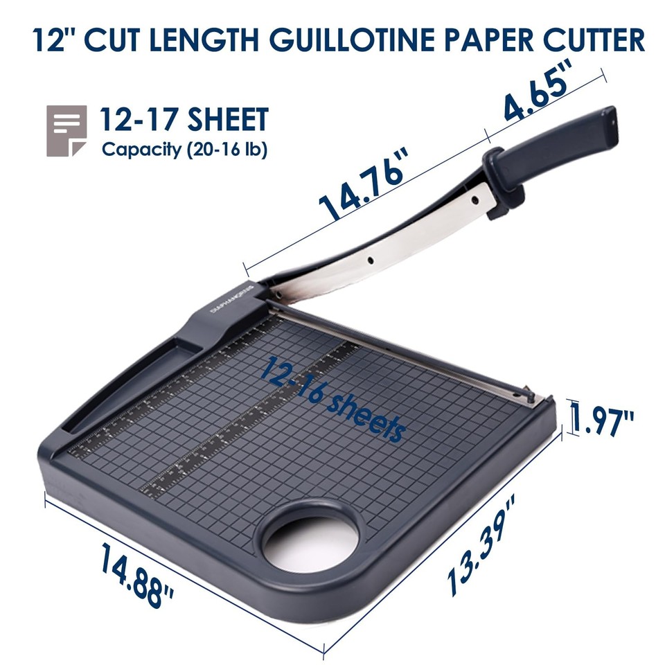 Paper Cutter,Heavy Duty Guillotine Paper Trimmer with Portable Base ...