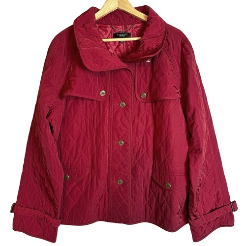 Talbots Coat Women’s XL Red Quilted Minimalist Outdoors Casual Preppy ...