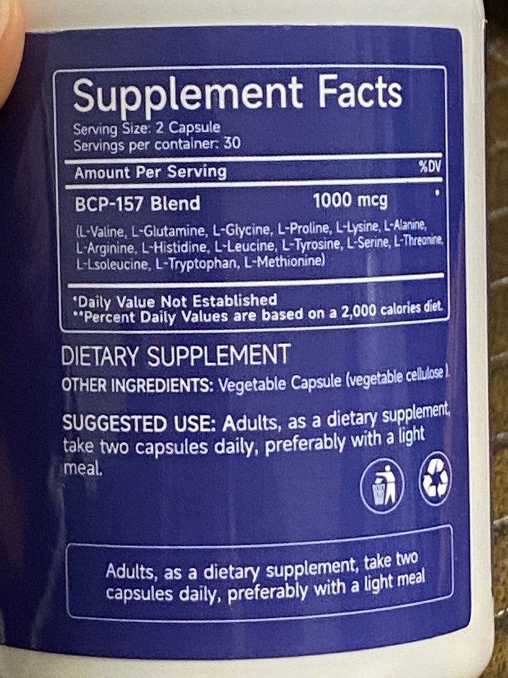 BCP-157 Maxmotion ELEMENTS - 1000 mcg - 60 Count - EXP 10/2O27 | eBay