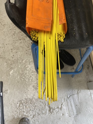 flux coated brass brazing rods appx 200 pieces 3mm x 450 mm in good ...