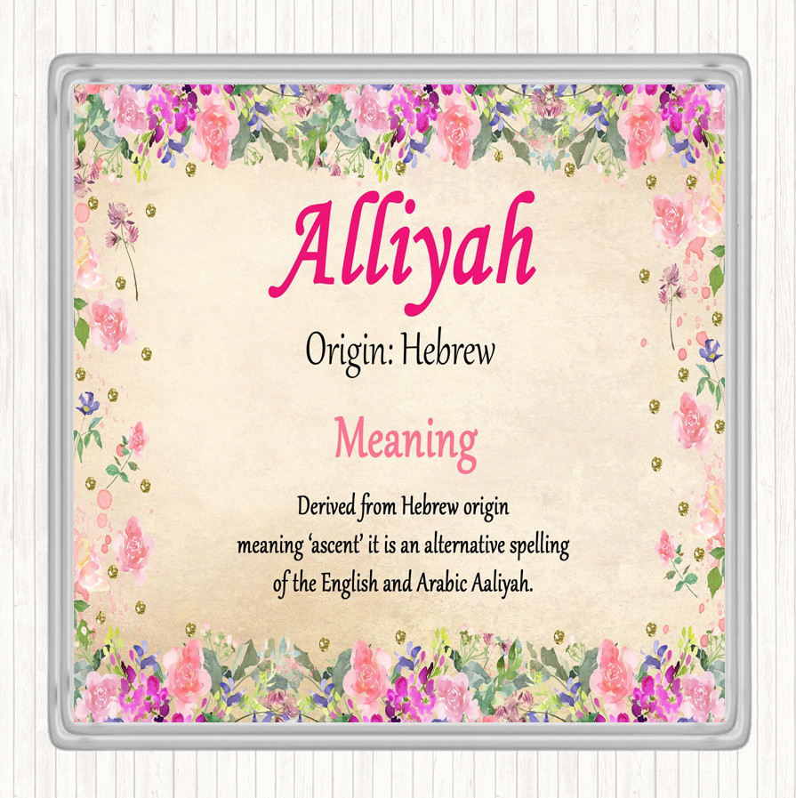Alliyah Name Meaning Drinks Mat Coaster Floral | eBay UK
