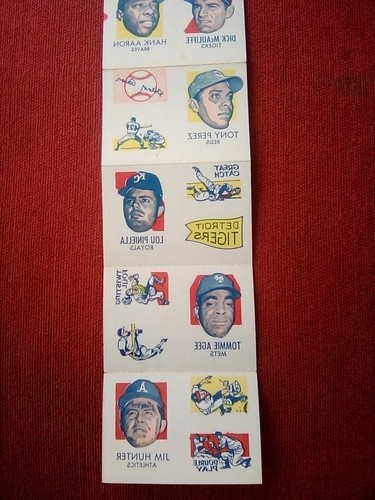 1971 TOPPS TATTOOS SHEET #9 COMPLETE INTACT HANK AARON TONY PEREZ JIM ...