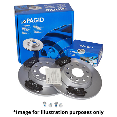 PAGID REAR AXLE BRAKE KIT BRAKE DISCS Ø 282 mm AND BRAKE PADS FOR VW ...