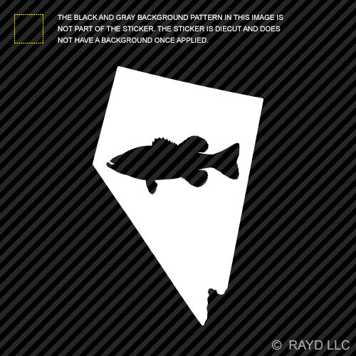 (2x) Nevada Bass Sticker State Shaped Decal largemouth sport fishing ...