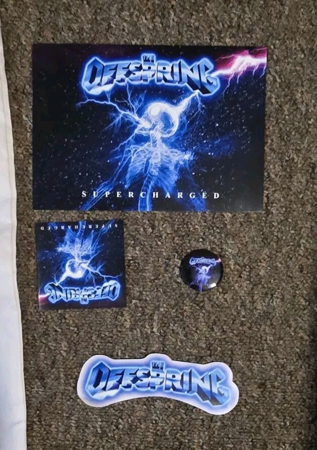 OFFICAL THE OFFSPRING SUPERCGARGED ALNUM PROMO ART CARD STICKERS PIN ...