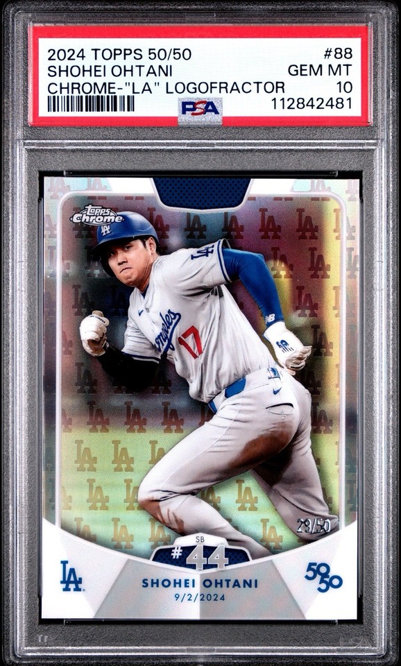 2024 Topps 50/50 Shohei Othani Chrome “LA” Logofractor /50 #88 PSA 10 ...