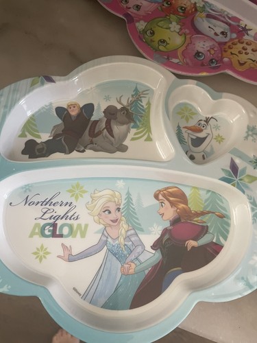 Zak Designs Shopkins & Frozen Divided Plates Melamine Set of 4 | eBay